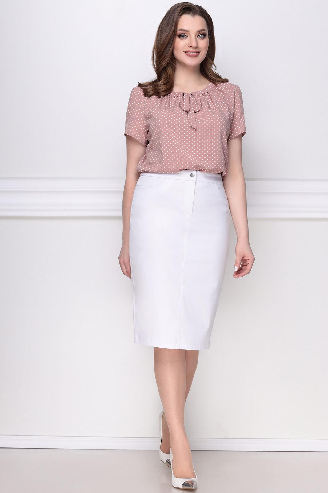 Юбка LeNata, белый (модель 12996) — Белорусский трикотаж в интернет-магазине Mirtrik