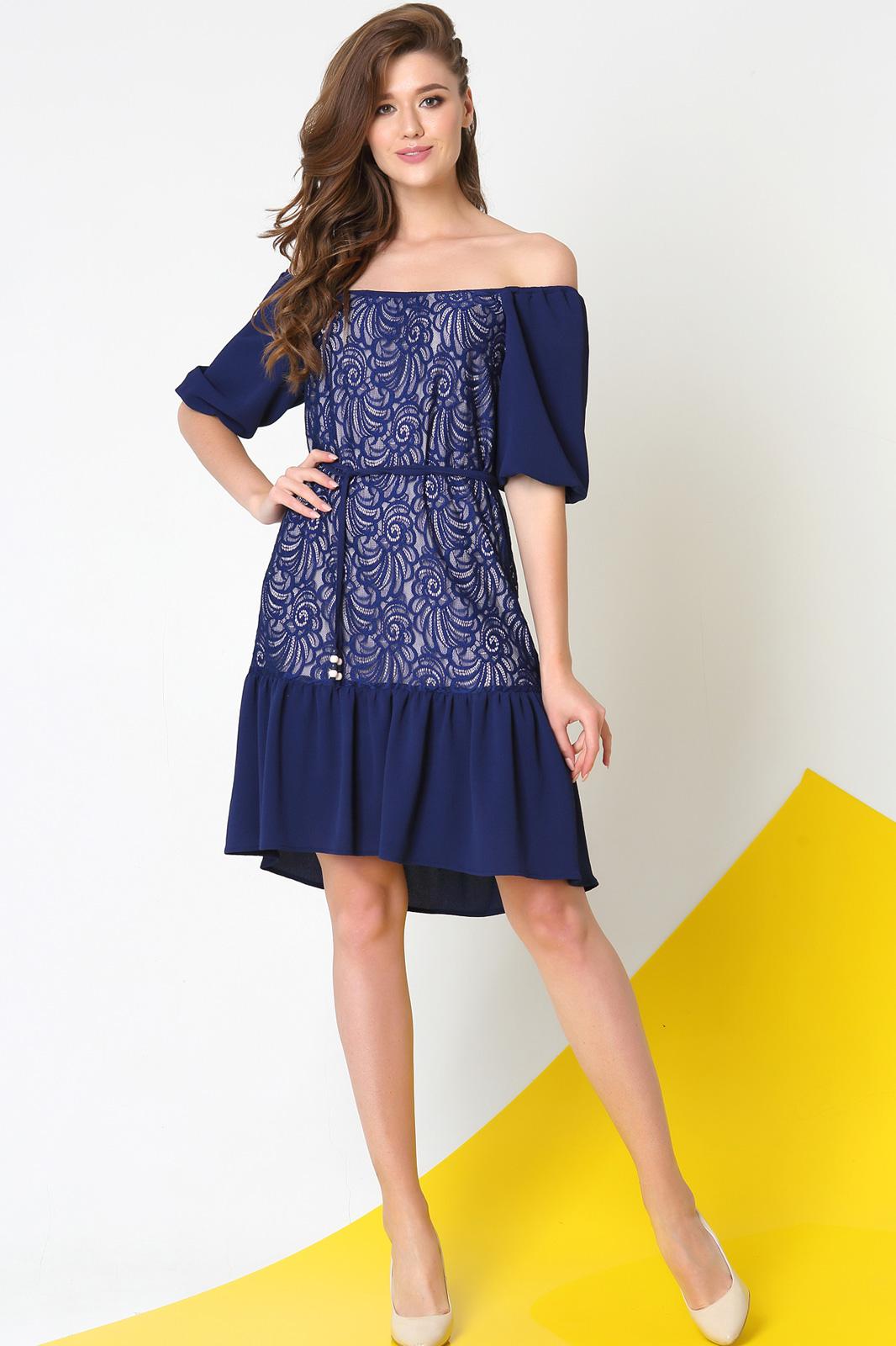 Платье LaKona, тёмно-синий (модель 1017) — Белорусский трикотаж в интернет-магазине Mirtrik